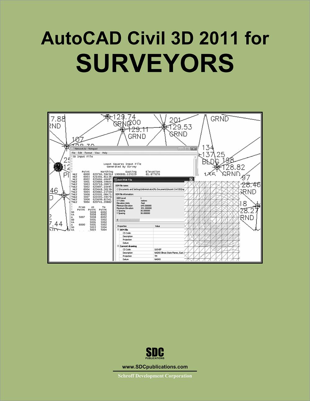 AutoCAD Civil 3D 2011 for Surveyors, Book 9781585036165 - SDC Publications